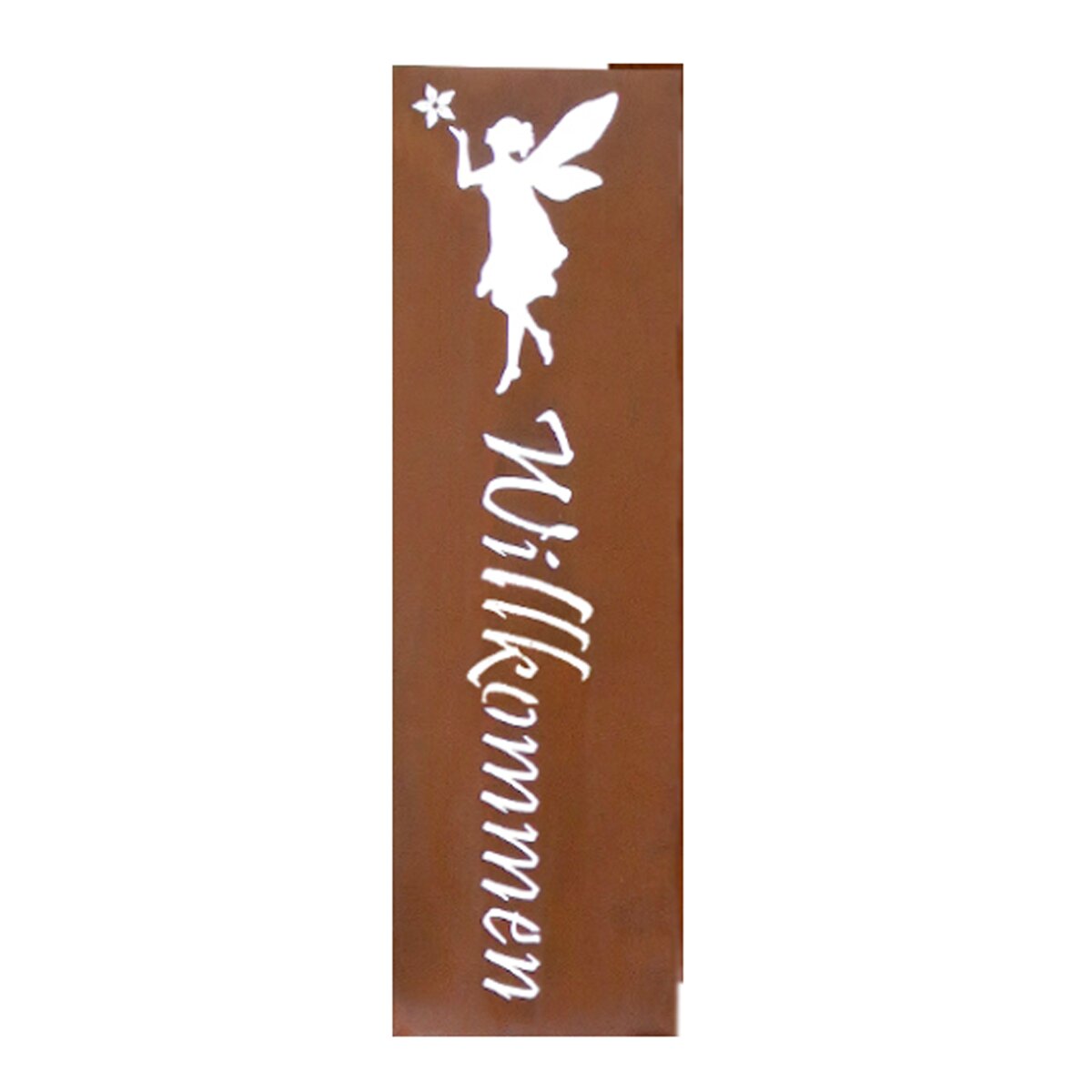 Rost Schild Willkommen mit Elfe 120x31 cm - Wandschild im Rost Design ...